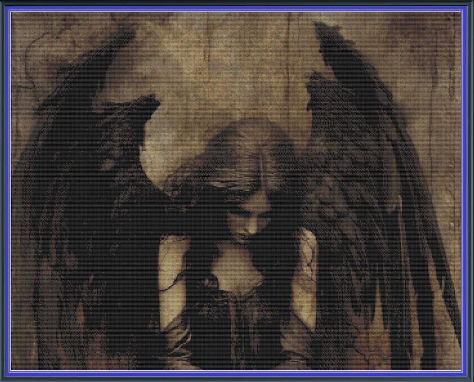 Gothic Fallen Angel 8 Tragic Portrait Pattern Keeper Compatible PDF ...