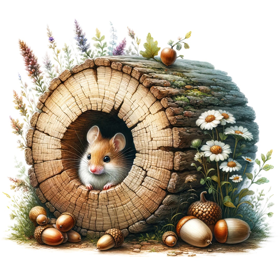 Watercolor Log Mouse House 7 Pattern Keeper Compatible PDF Instant ...