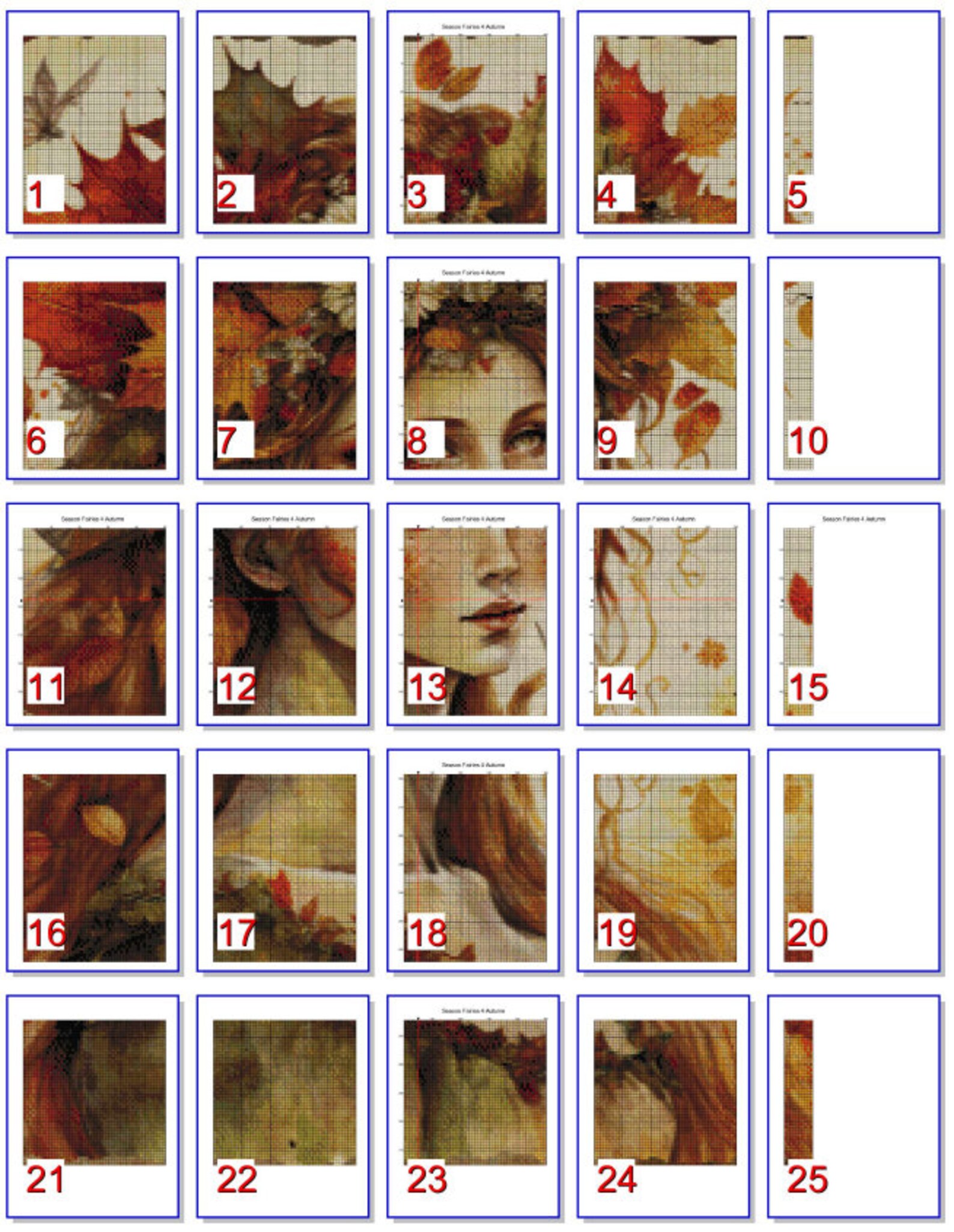 Red Gold Autumn Faerie Fairy Midsize Pattern Keeper Compatible PDF ...