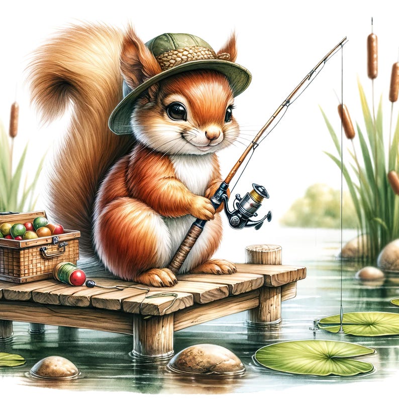 Cute Squirrel 16 Fishing Pattern Keeper Compatible PDF Instant Digital ...