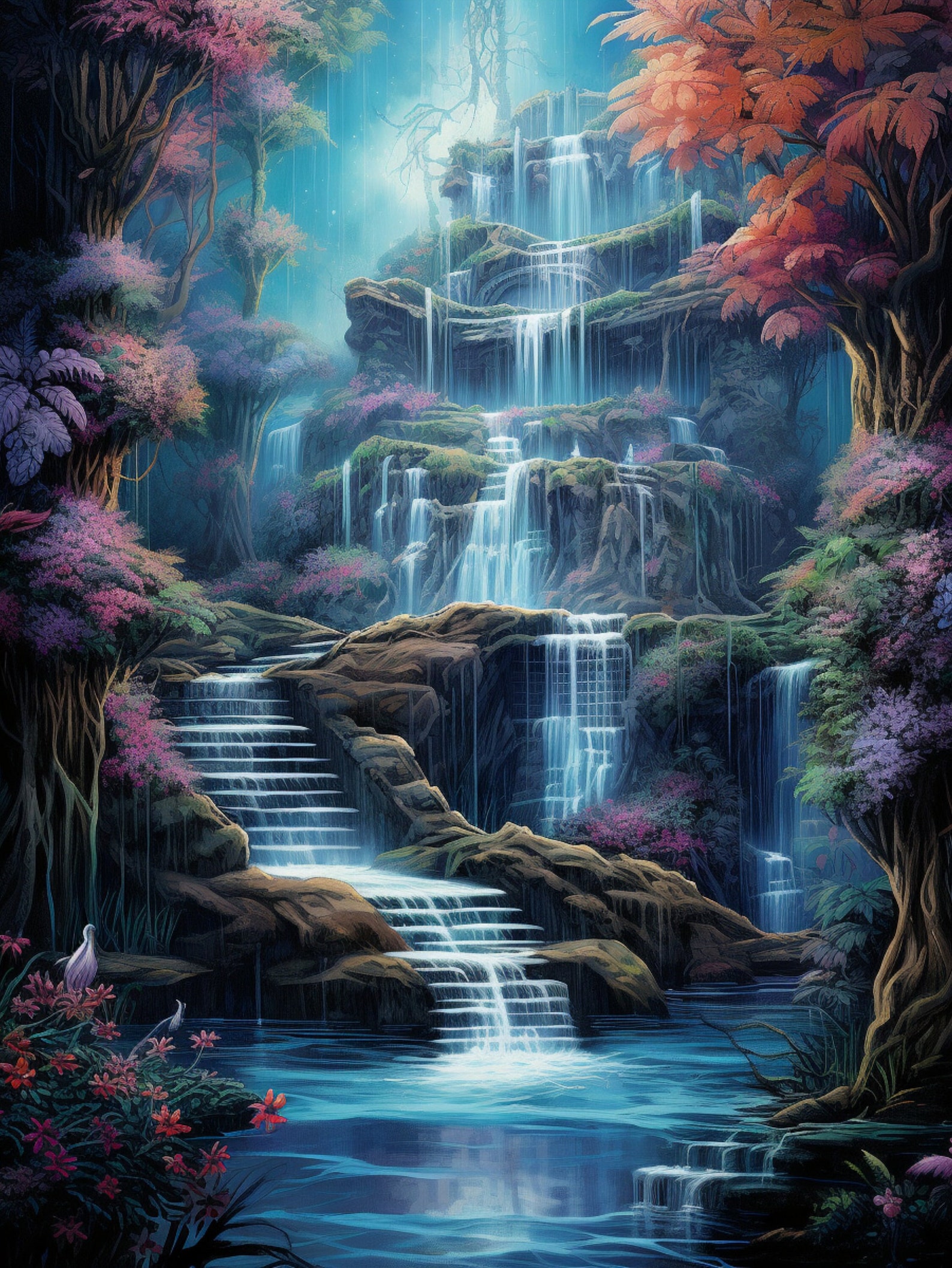 Fantasy Waterfall 2 Filtered Dawn PDF Instant Digital Download Counted ...
