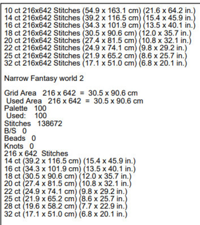 Narrow Pattern Fantasy World 2 Crystal Realm Pattern Keeper Compatible PDF Instant Digital ...