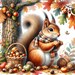 Cute Squirrel 15 Gathering Nuts Pattern Keeper Compatible PDF Instant ...