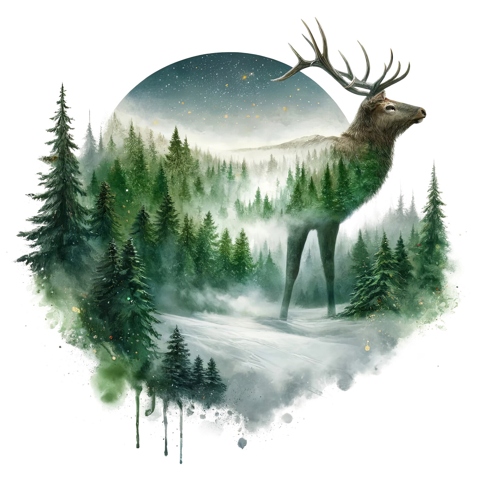 Forest Elk Stag Spirit Totem 10 PDF Instant Digital Download Counted ...