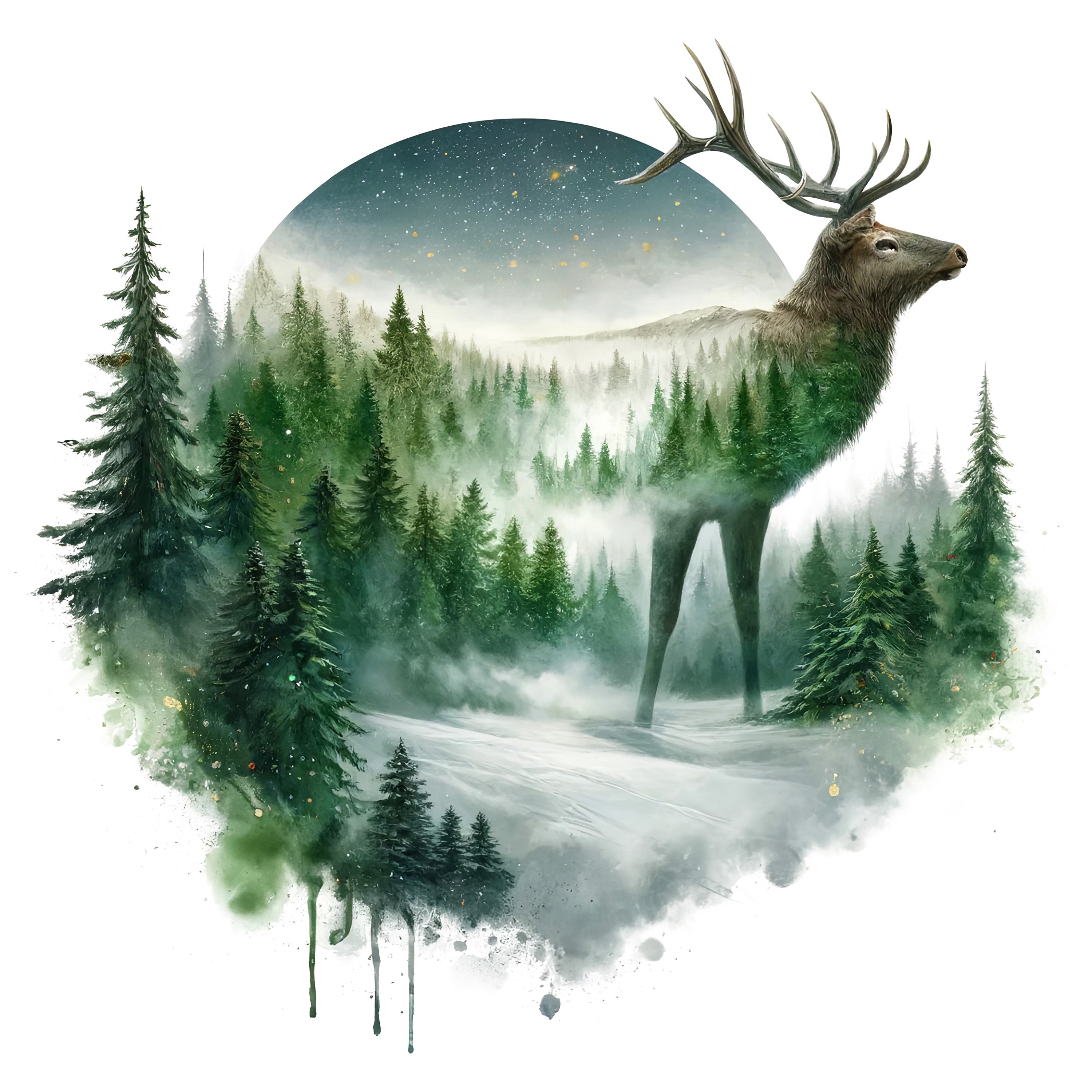 Forest Elk Stag Spirit Totem 10 PDF Instant Digital Download Counted ...