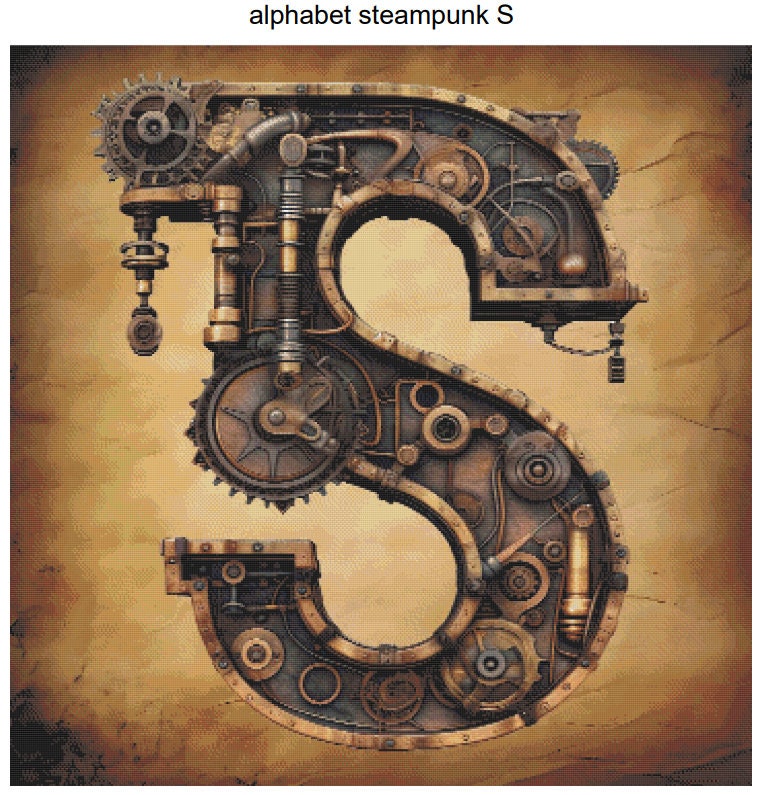 Steampunk Alphabet Letter S Large Size Pattern Keeper Compatible PDF ...