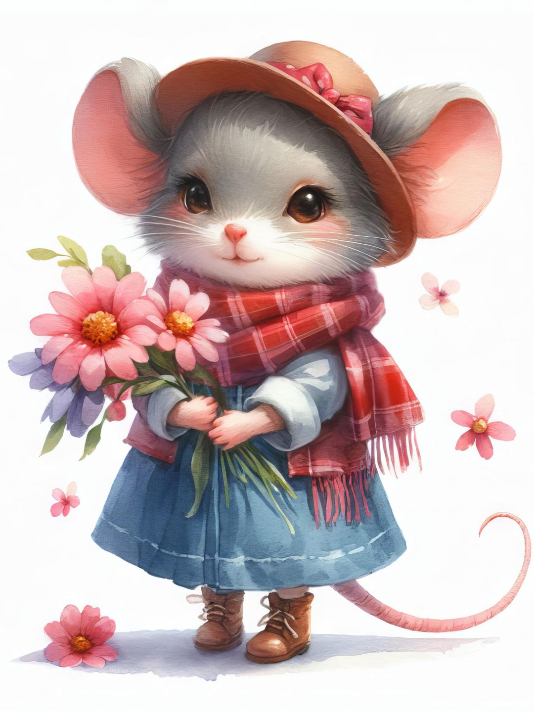 Little Mouse With Flowers 4 Pattern Keeper Compatible PDF Instant ...
