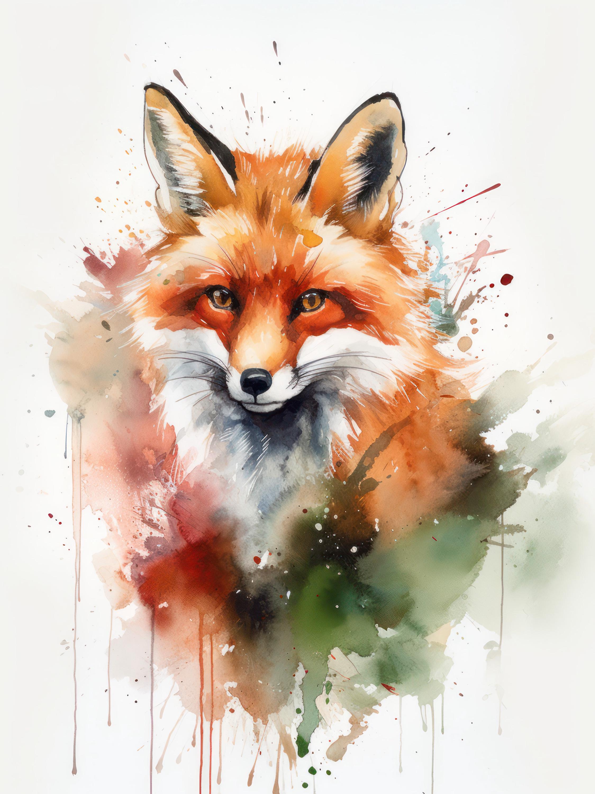Watercolor Fox Portrait Pattern Keeper Compatible PDF Instant Digital ...