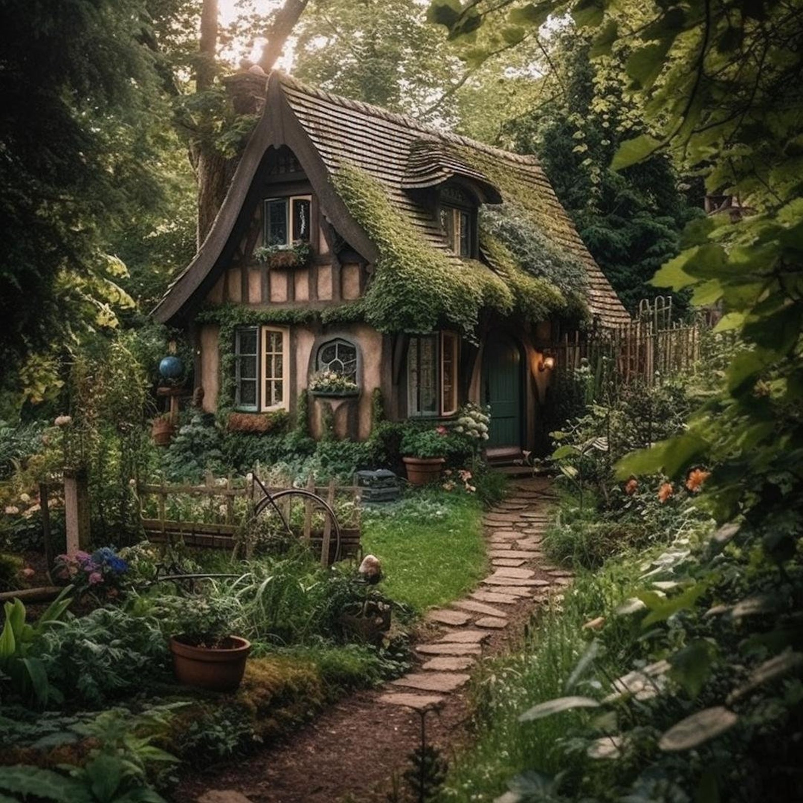 Spring Cottage Landscape Scene Counted Cross Stitch Pattern Keeper ...