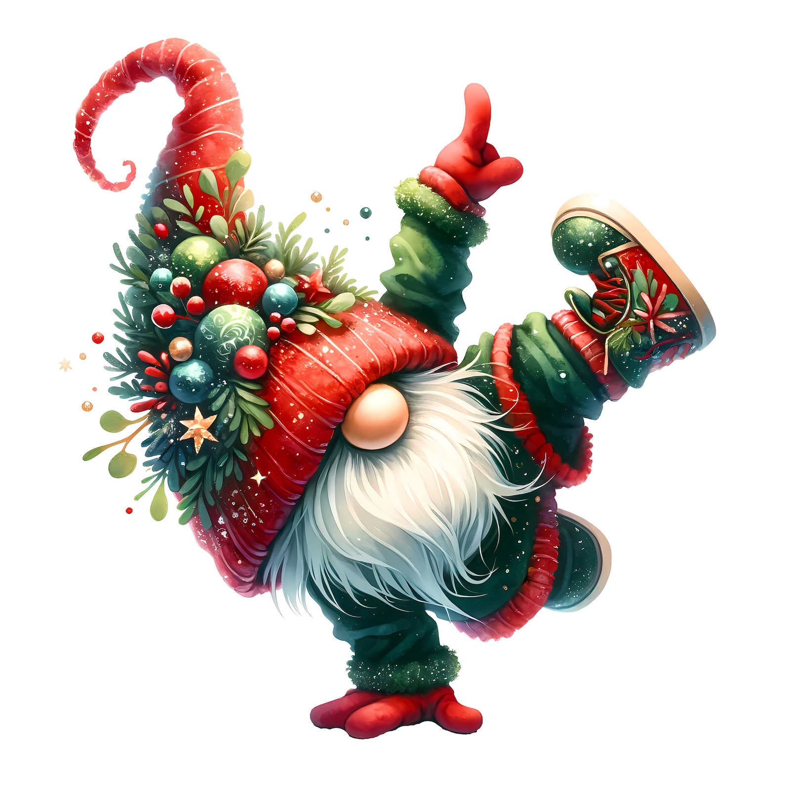 Watercolor Break Dancing Gnome 12 PDF Instant Digital Download Counted ...