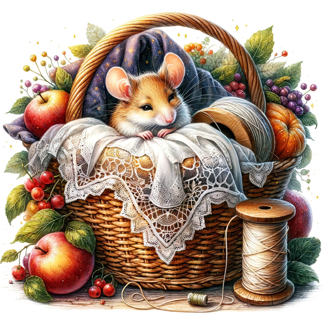 Watercolor Basket Mouse House 4 Pattern Keeper Compatible PDF Instant ...