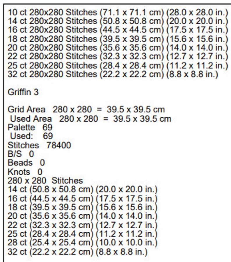 Griffin Gryphon Chimera PDF Instant Digital Download Counted Cross ...