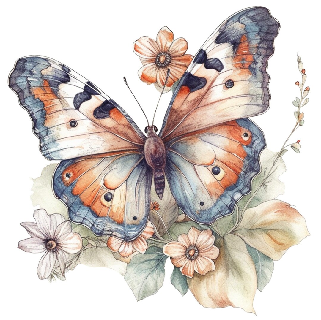 Victorian Watercolor Butterfly 3 Pattern Keeper Compatible PDF Instant ...
