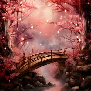 Red Fairytale 2 Bridge, Fae Landscape Pattern Keeper Compatible ,PDF ...
