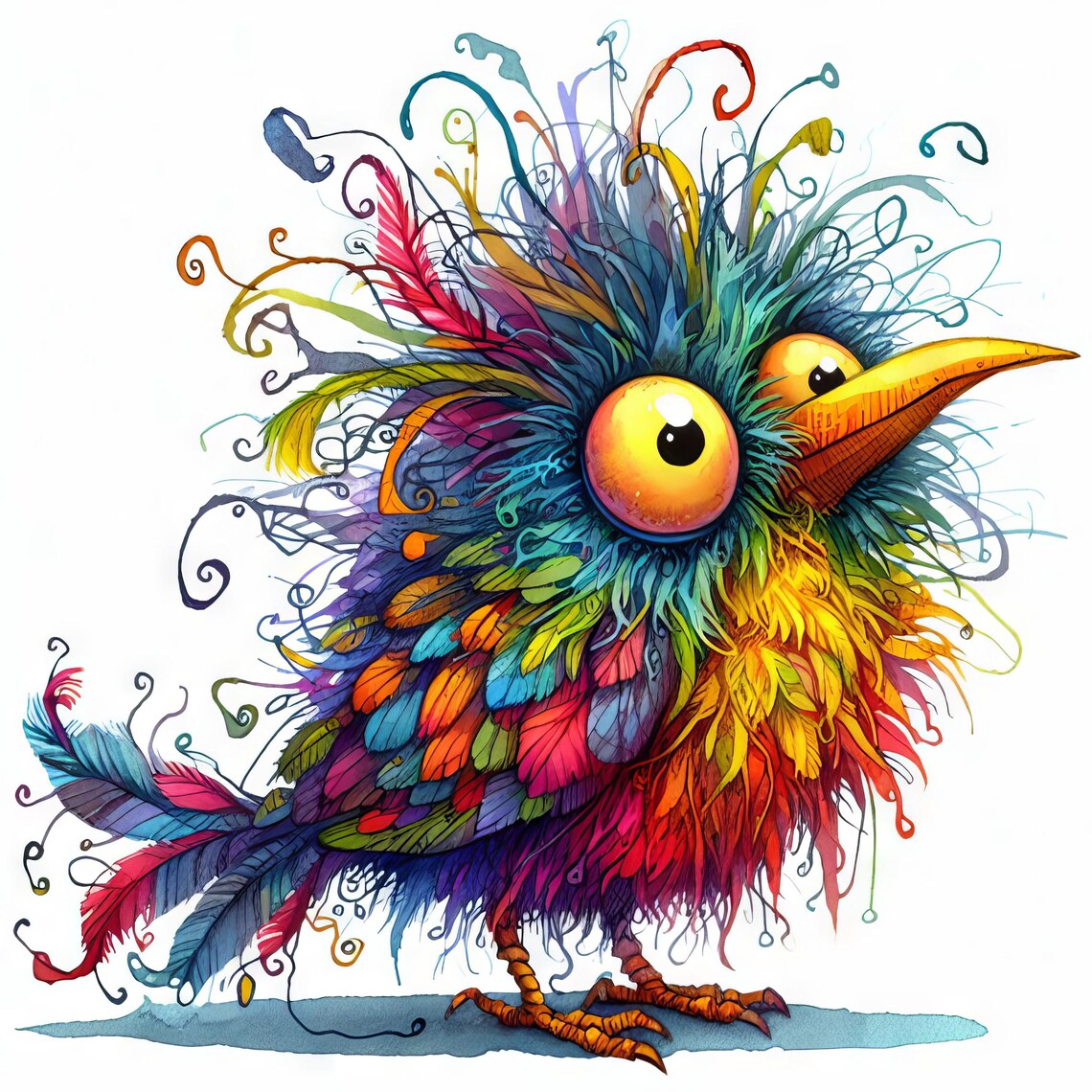Frazzled Rainbow Bird 6, Pattern Keeper Compatible, PDF Digital ...