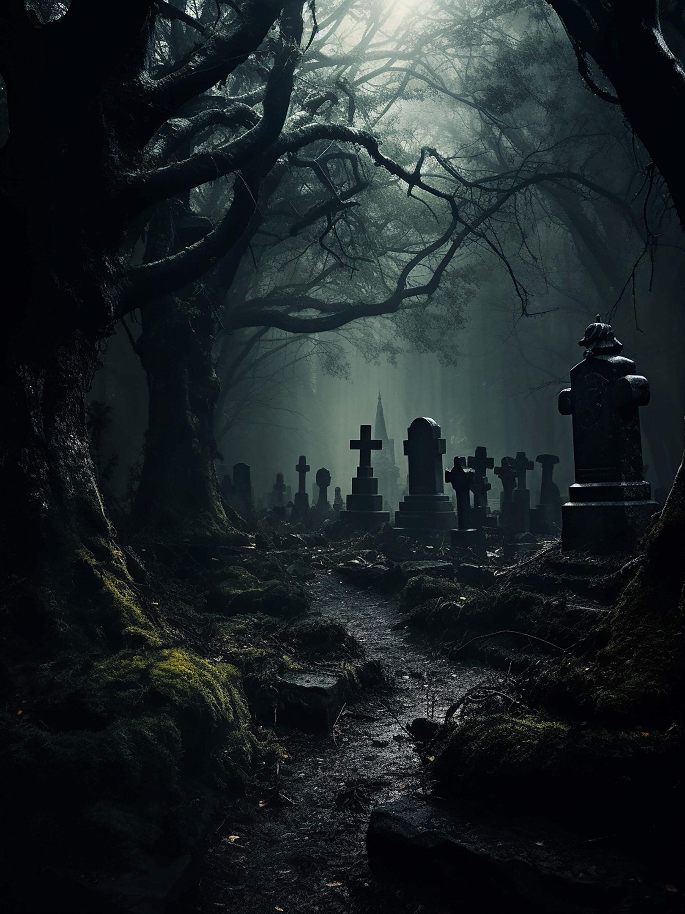 Gothic Forest Graveyard Landscape 5 Halloween PDF Instant Digital ...