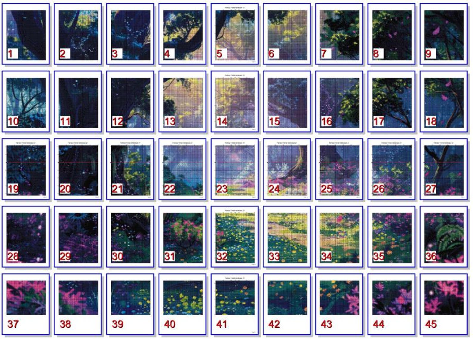 Fantasy Forest Landscape 21, Pattern Keeper Compatible, PDF Instant ...