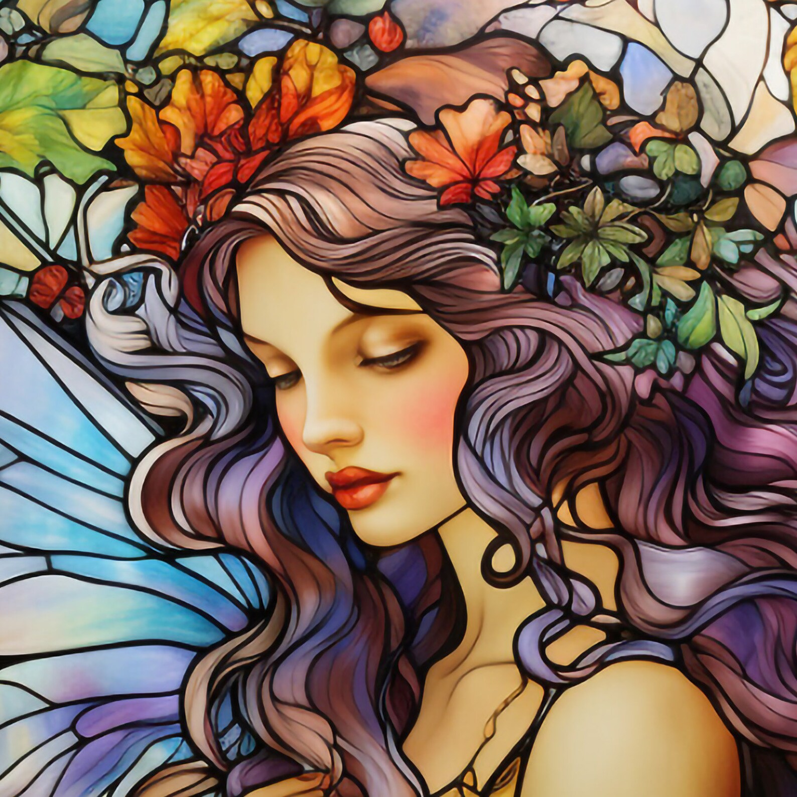 Stained Glass Window Fairy 105 Counted Cross Stitch Pattern Keeper ...