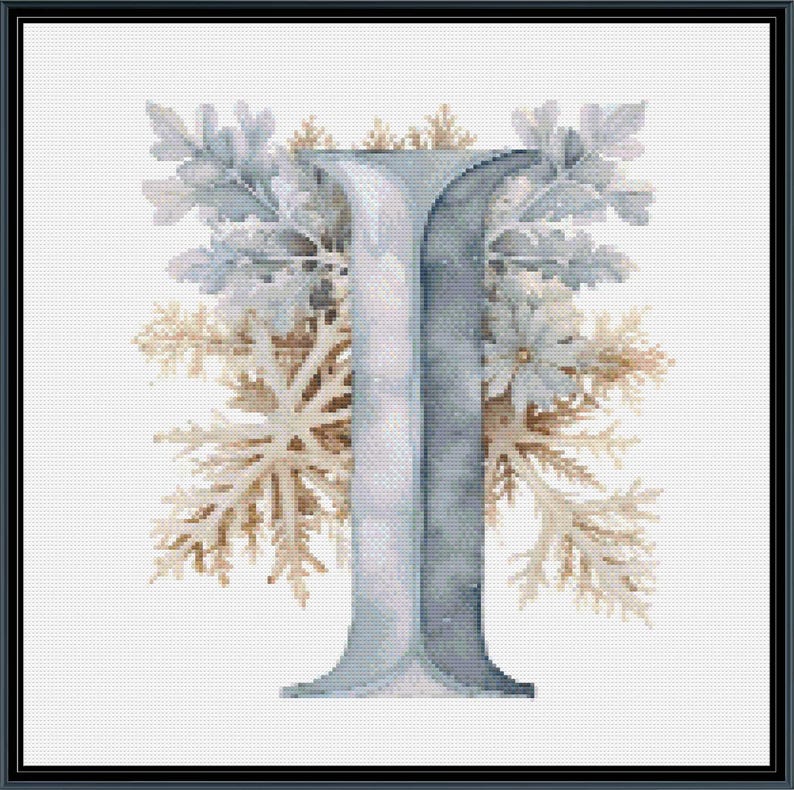 Winter Floral Alphabet Letter I, Pattern Keeper Compatible, PDF Instant ...