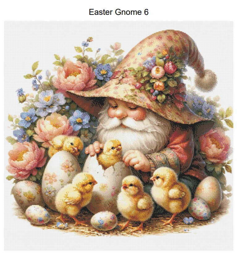 Watercolor Easter Gnome PDF Instant Digital Download Counted Cross ...