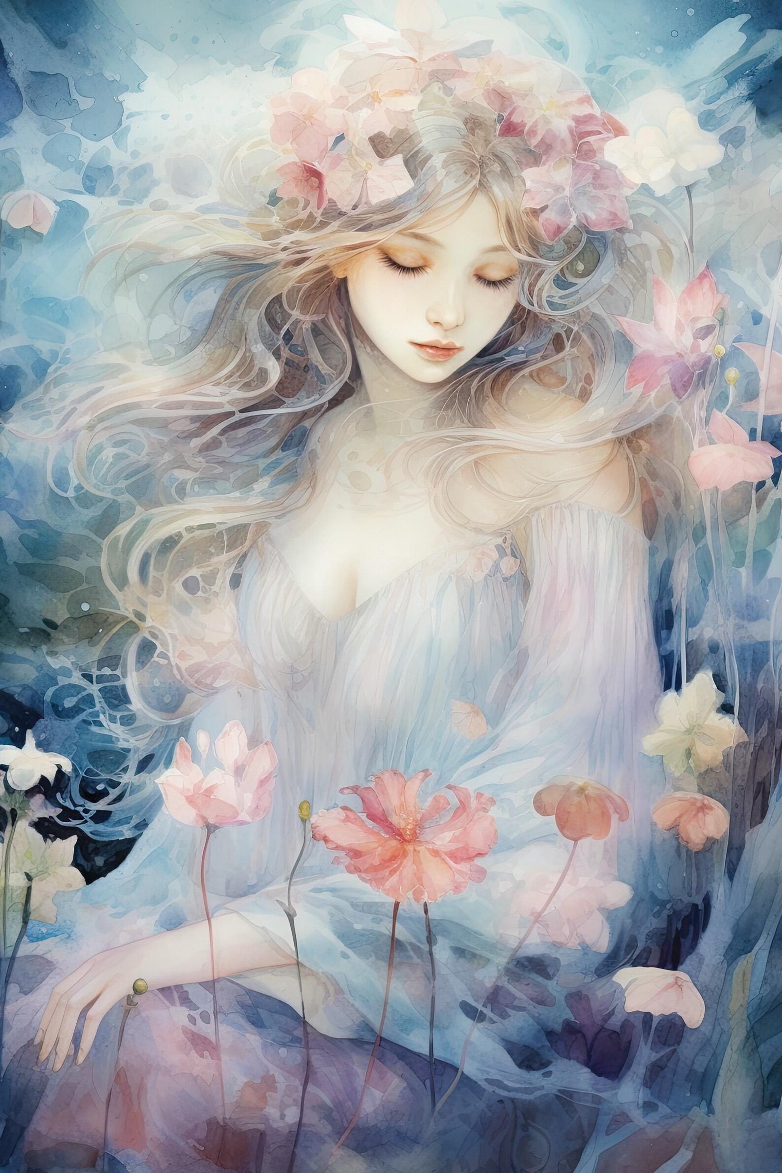 Fairy Dreams 4 Watercolor, Dryad Fae Faerie Pattern Keeper Compatible ...