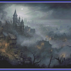 Cursed Old Town 4 Spooky Landscape Scene Pattern Keeper Compatible PDF ...