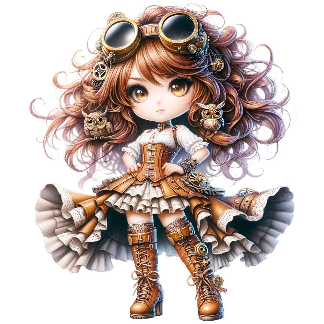 Steampunk Chibi Girls 7 Pattern Keeper Compatible PDF Instant Digital ...