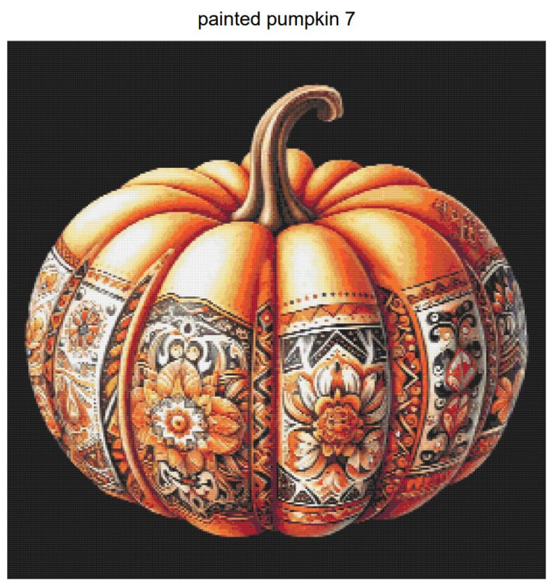 Painted Pumpkin Fall Autumn Halloween Pattern Keeper Compatible PDF ...