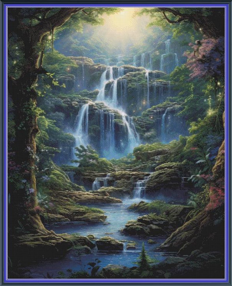 Fantasy Waterfall 22 Filtered Dawn PDF Instant Digital Download Counted ...