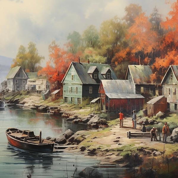 Fishing Village - Etsy