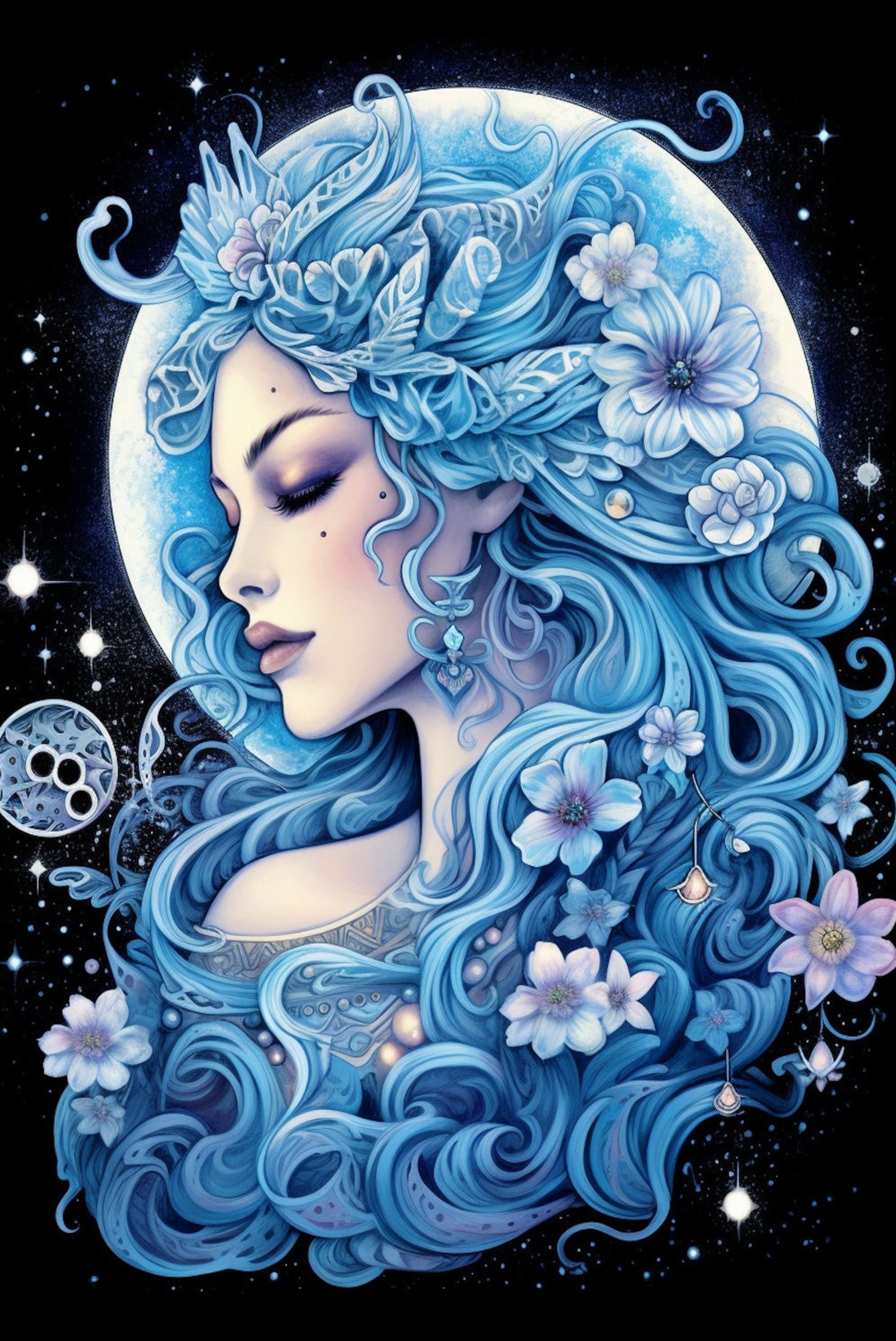 Celestial Moon Goddess 2 Pattern Keeper Compatible PDF Instant Digital ...