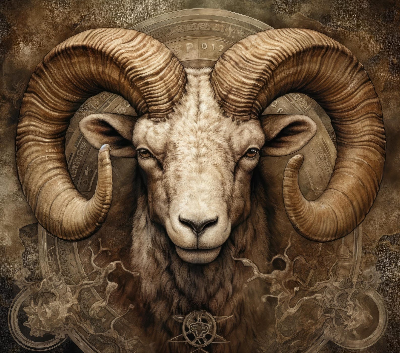 Big Horn Sheep Wood Carved Spirit Totem Aries Ram PDF Instant Digital ...
