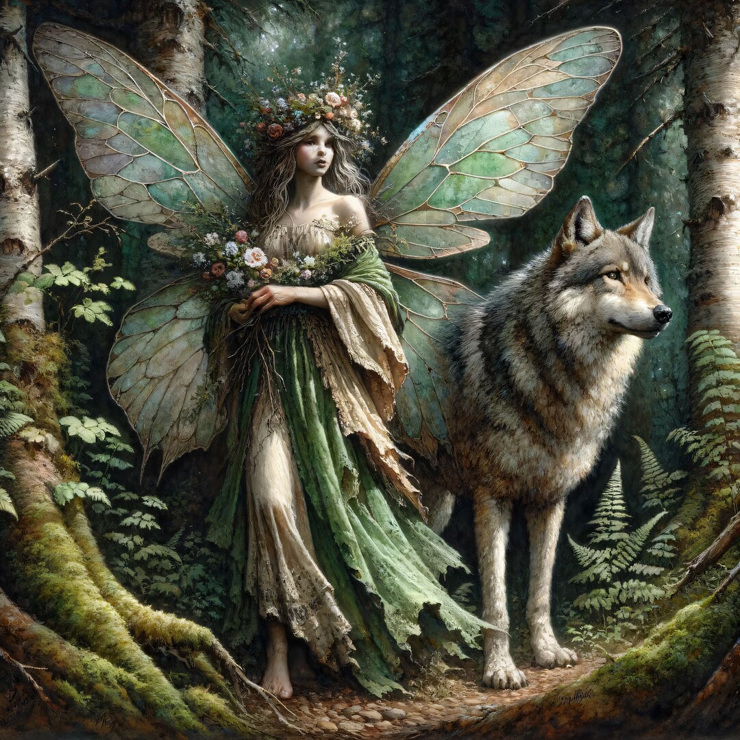 Forest Fairy Watercolor Art 8, Dryad Fae Faerie Pattern Keeper ...