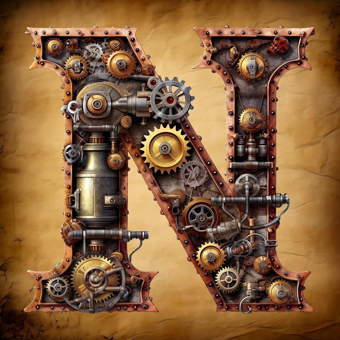 Steampunk Alphabet Letter N Large Size Pattern Keeper Compatible PDF ...