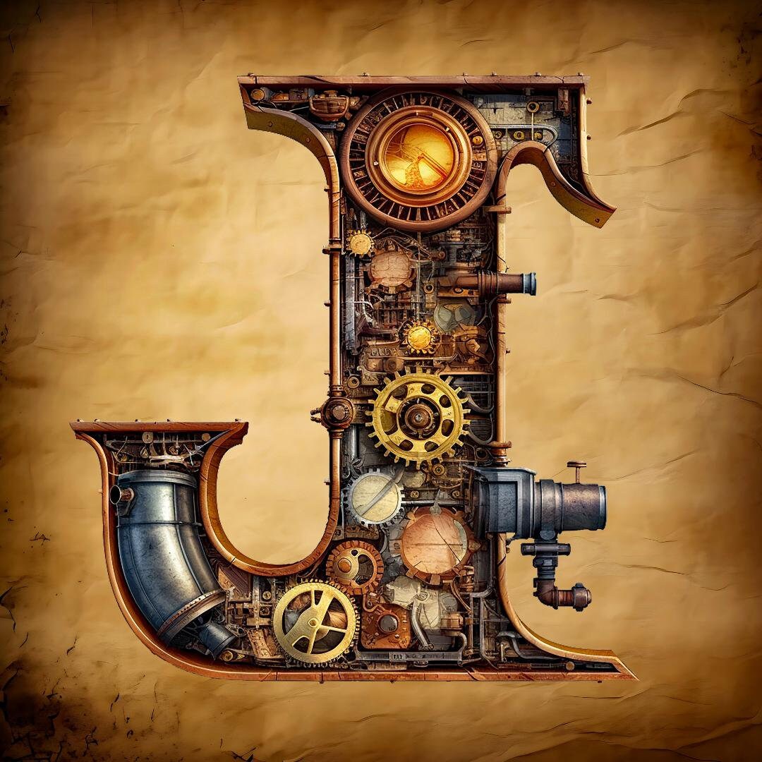 Steampunk Alphabet Letter J Large Size Pattern Keeper Compatible PDF ...