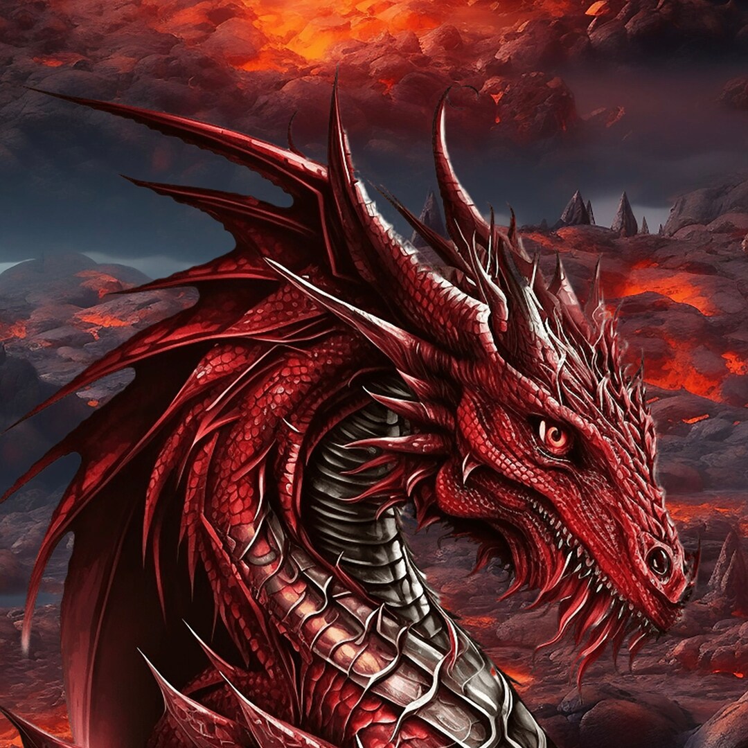 Red Fire Dragon PDF Instant Digital Download Counted Cross Stitch ...