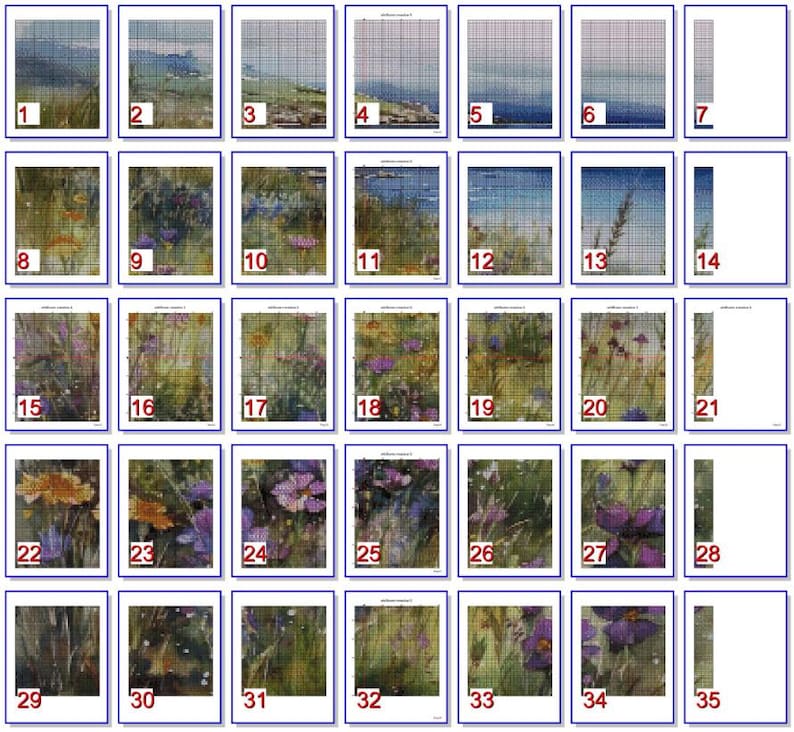 Wildflower Meadow 3, Pattern Keeper Compatible, PDF Instant Digital ...