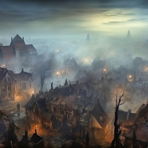 Cursed Old Town 7 Spooky Landscape Scene Pattern Keeper Compatible PDF ...