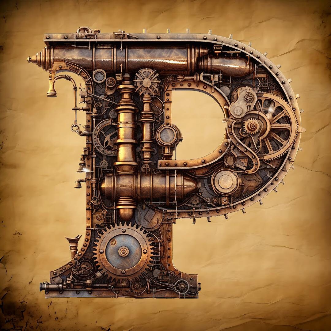 Steampunk Alphabet Letter P Large Size Pattern Keeper Compatible PDF ...