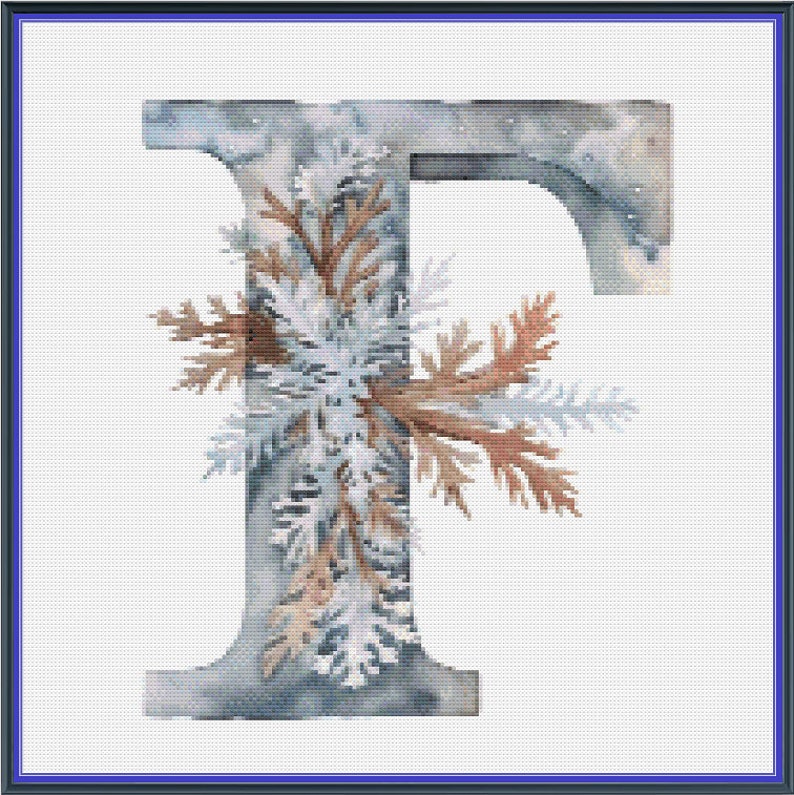 Winter Floral Alphabet Letter F Large Size Pattern Keeper Compatible ...