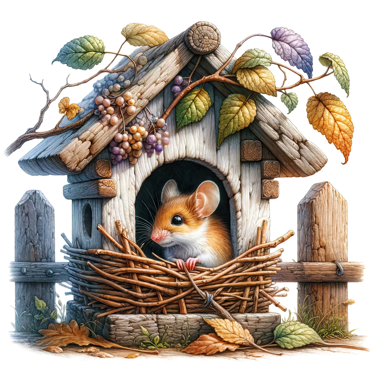 Watercolor Mouse House Pattern Keeper Compatible PDF Instant Digital ...