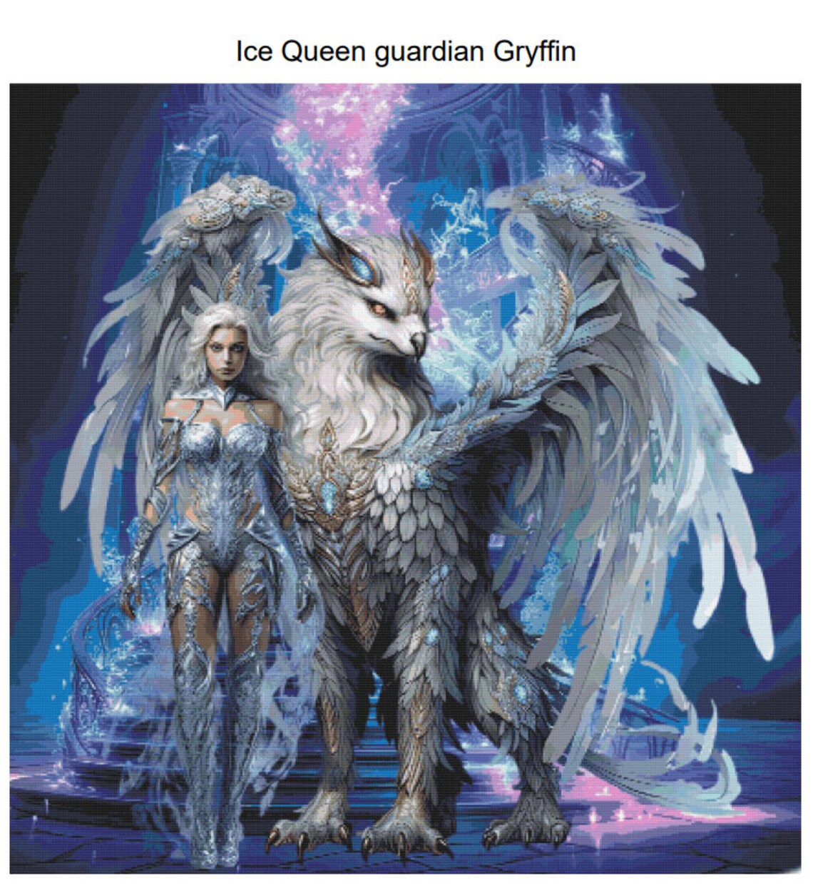 Ice Queen Griffin Guardian PDF Instant Digital Download Counted Cross ...