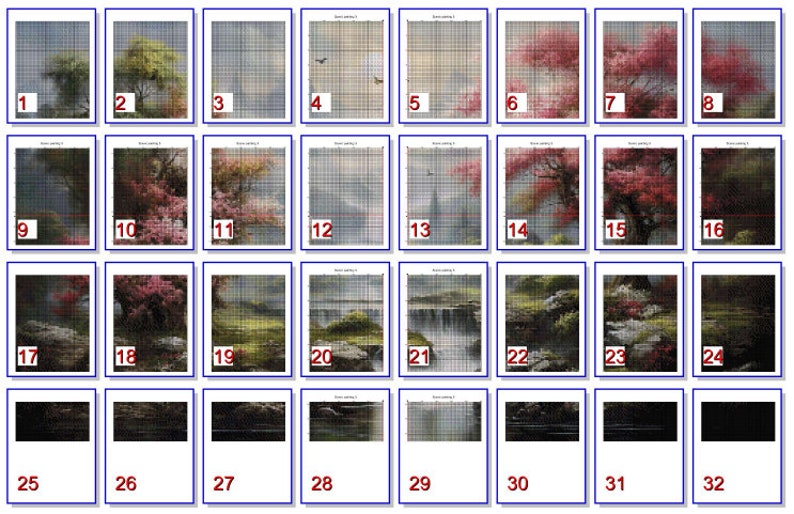 Scenic Oil Painting 3 Pattern Keeper Compatible PDF Instant Digital ...