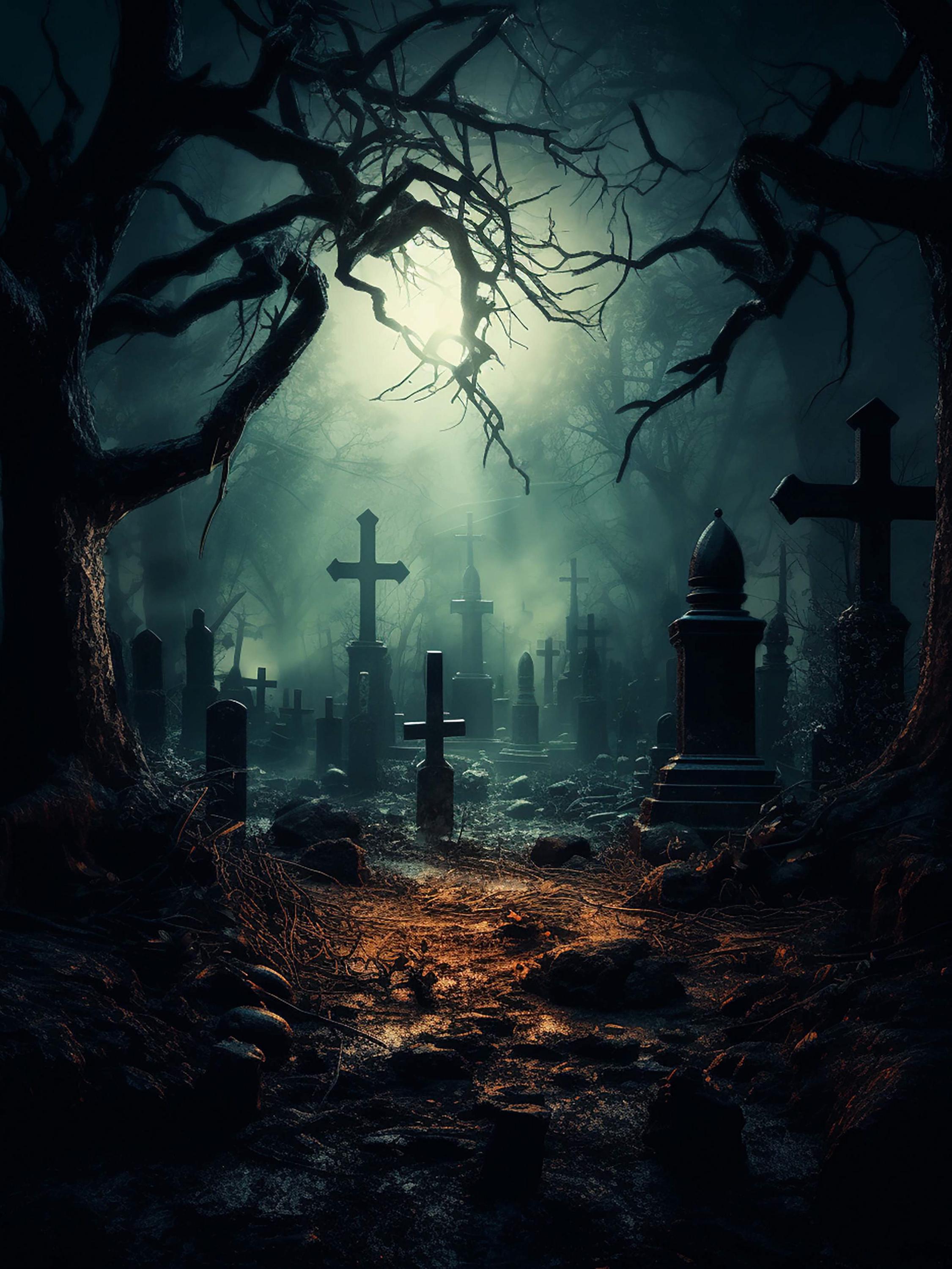 Gothic Forest Graveyard Landscape 11 Halloween PDF Instant Digital ...