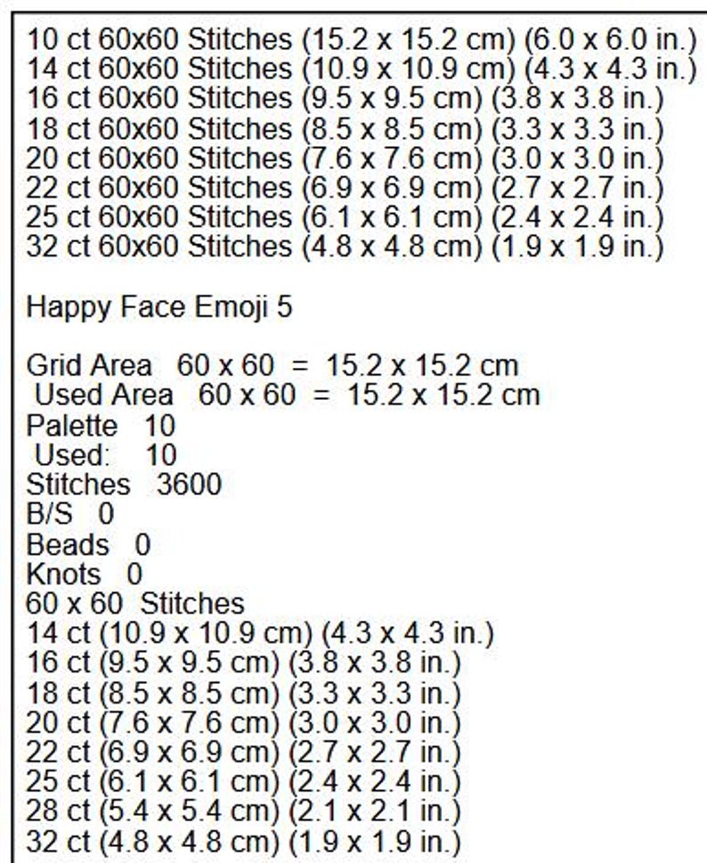 Happy Face Emoji 5, Small Beginner Pattern Keeper Compatible, PDF ...