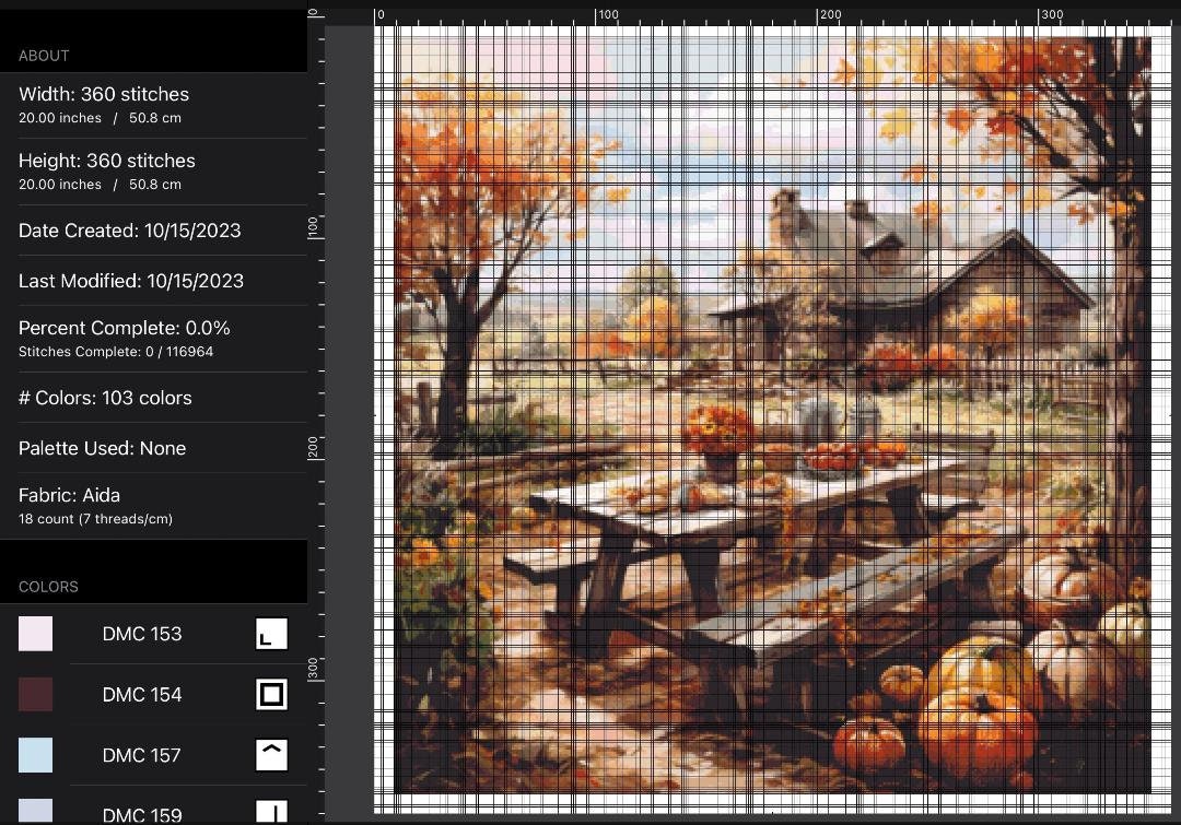 Thanksgiving Homestead Scene Autumn Counted Cross Stitch Pattern PDF ...
