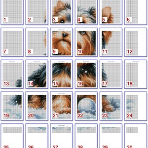 Christmas Yorkie Puppy Dog 6 PDF Instant Digital Download Counted Cross ...