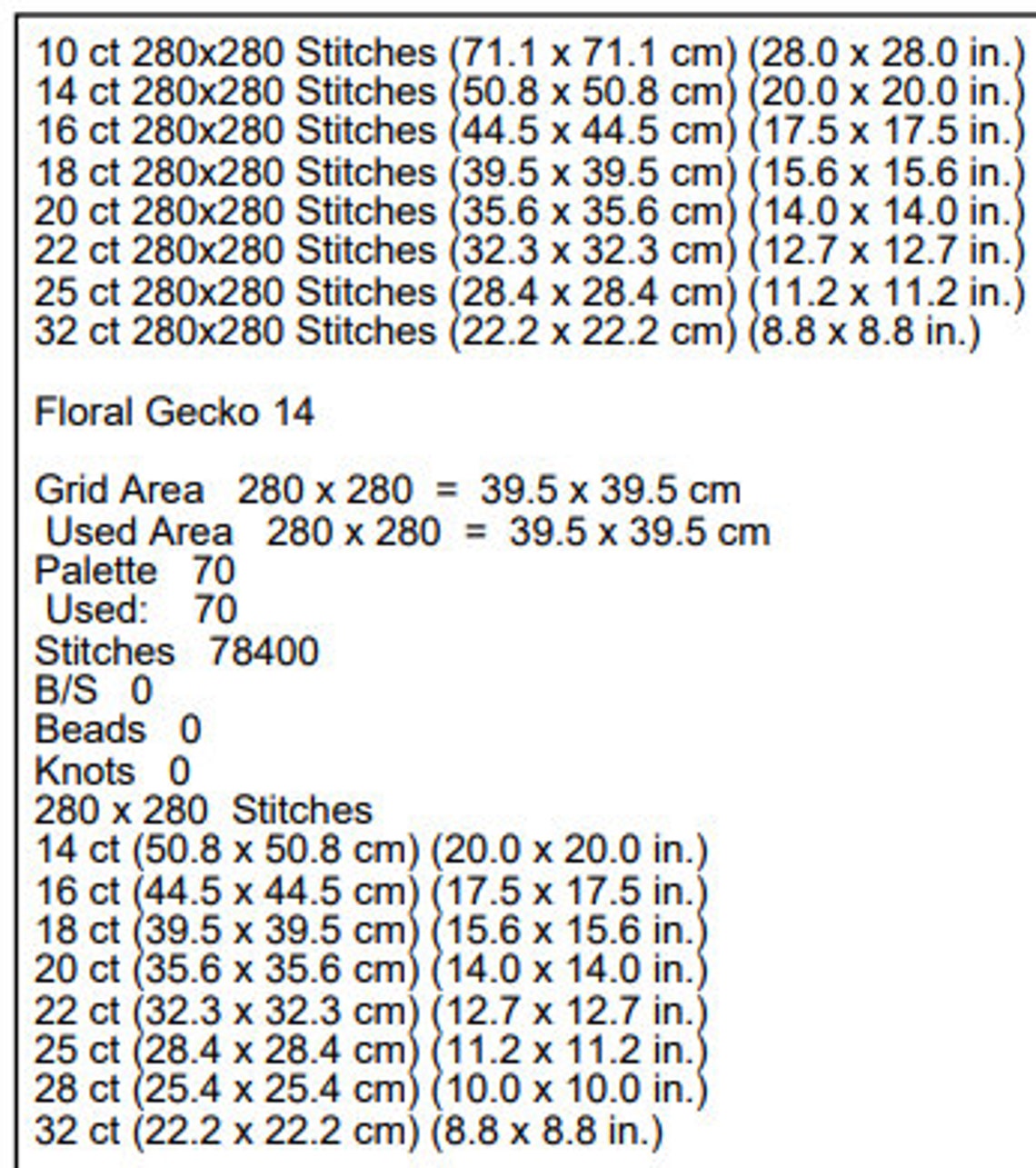 Floral Gecko 14 Spirit Totem PDF Instant Digital Download Counted Cross ...