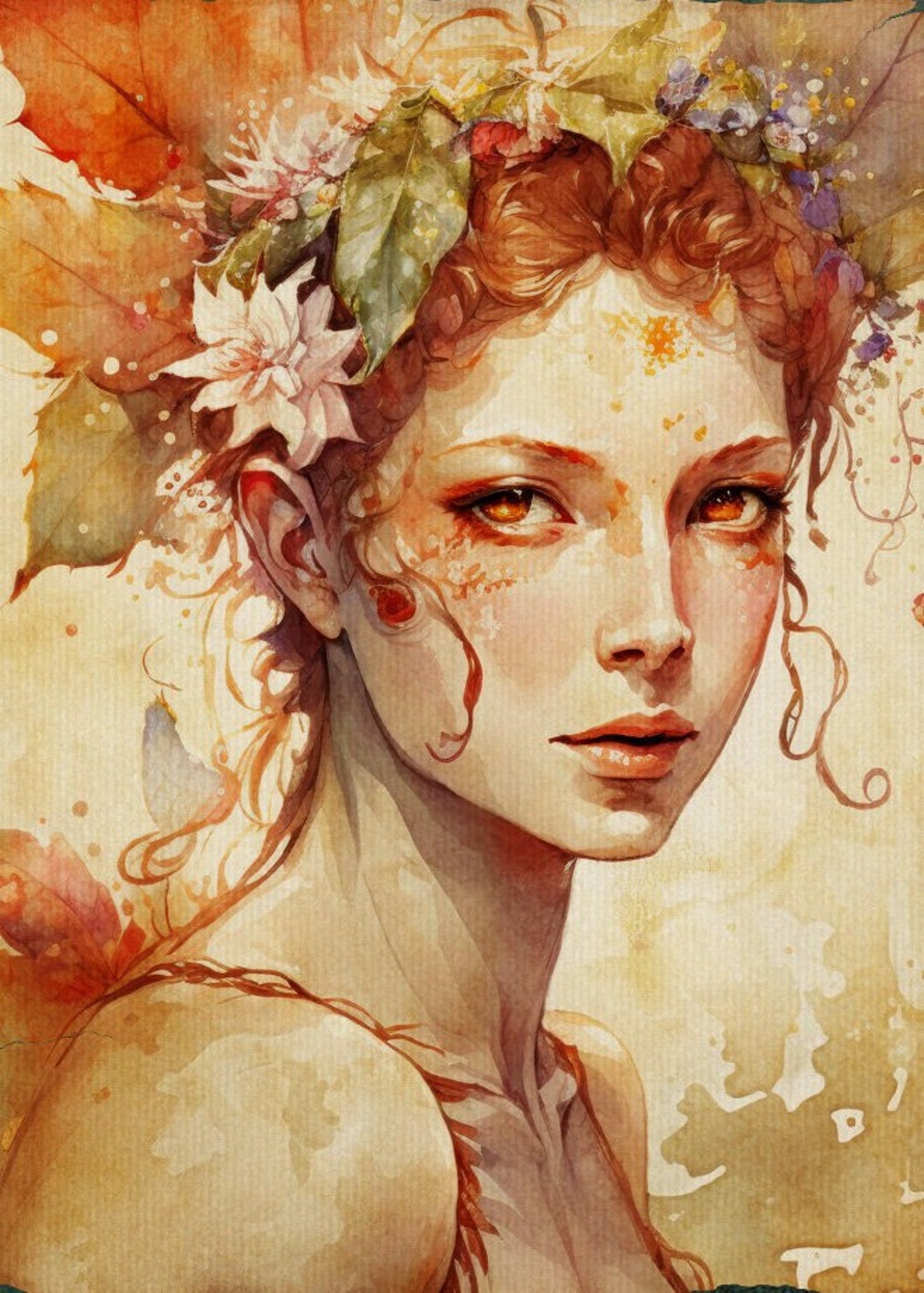 Red Gold Autumn Faerie Fairy Midsize Pattern Keeper Compatible PDF ...