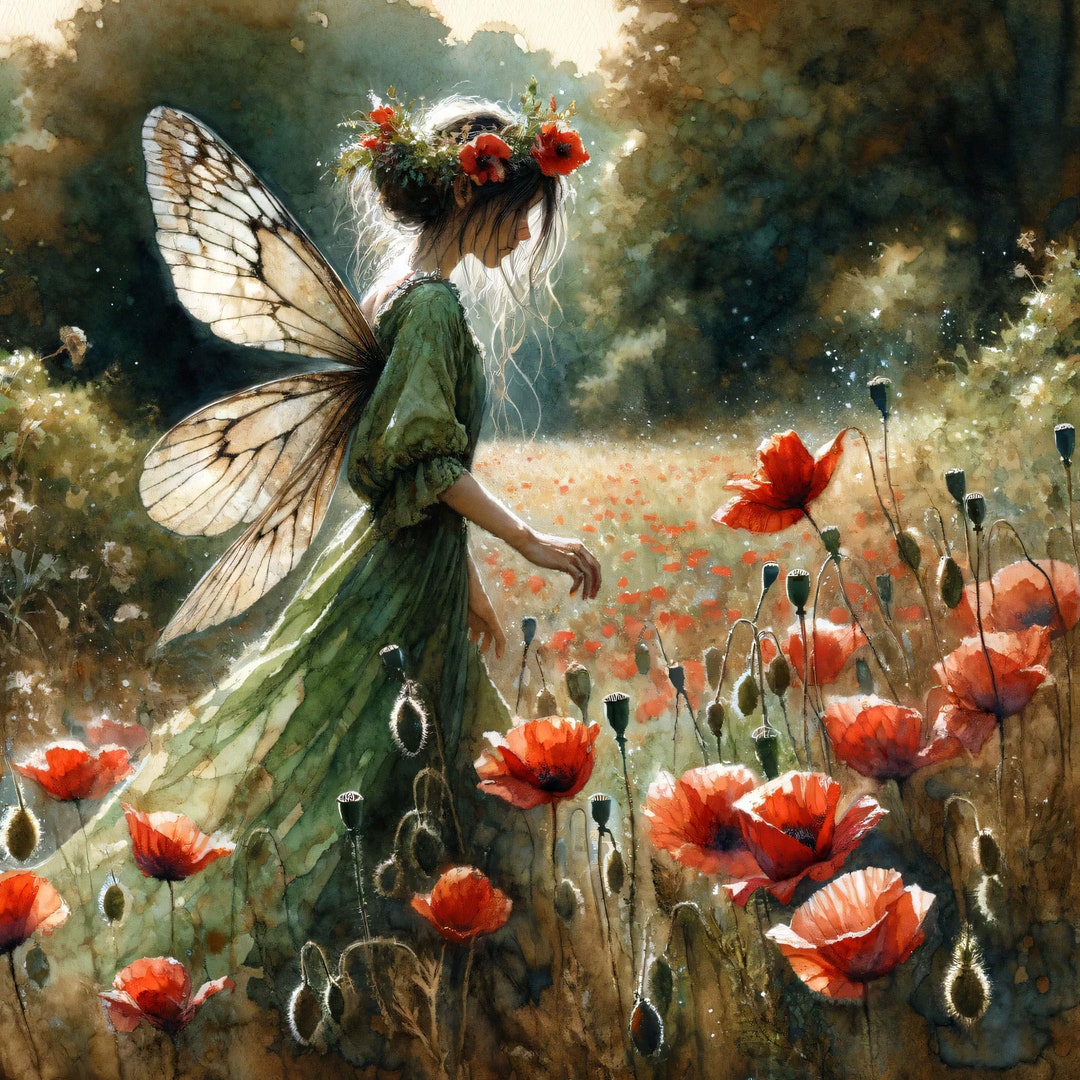 Forest Fairy Watercolor Art 3, Dryad Fae Faerie Pattern Keeper ...